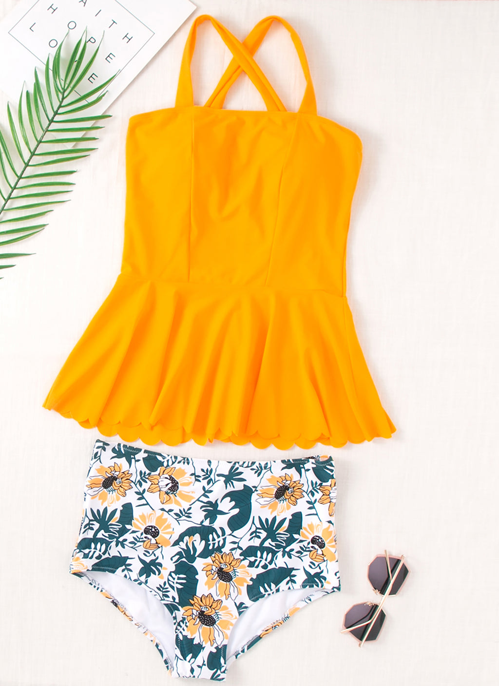 Printed Ruffle Tankini hiGH Waisted Swimsuit Plus Size